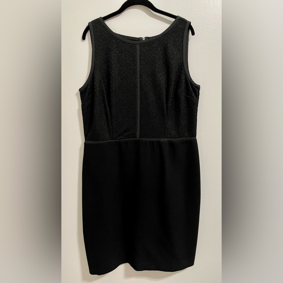 LOFT | Dresses | Loft Black Sheath Dress With Decorative Lace Top ...